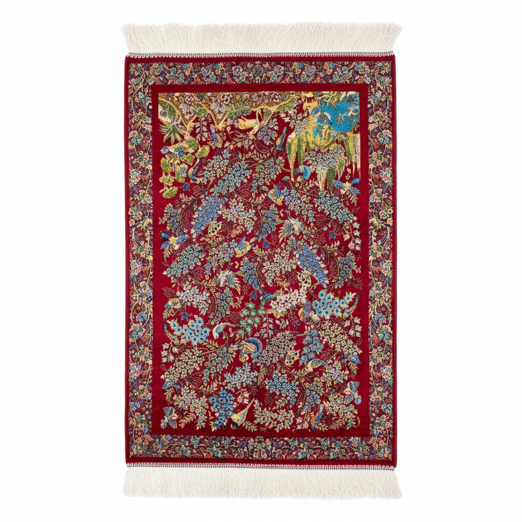 Red Tree of Life Silk Carpet 2x3ft | Turkish Luxury Rug – Cappadocia ...
